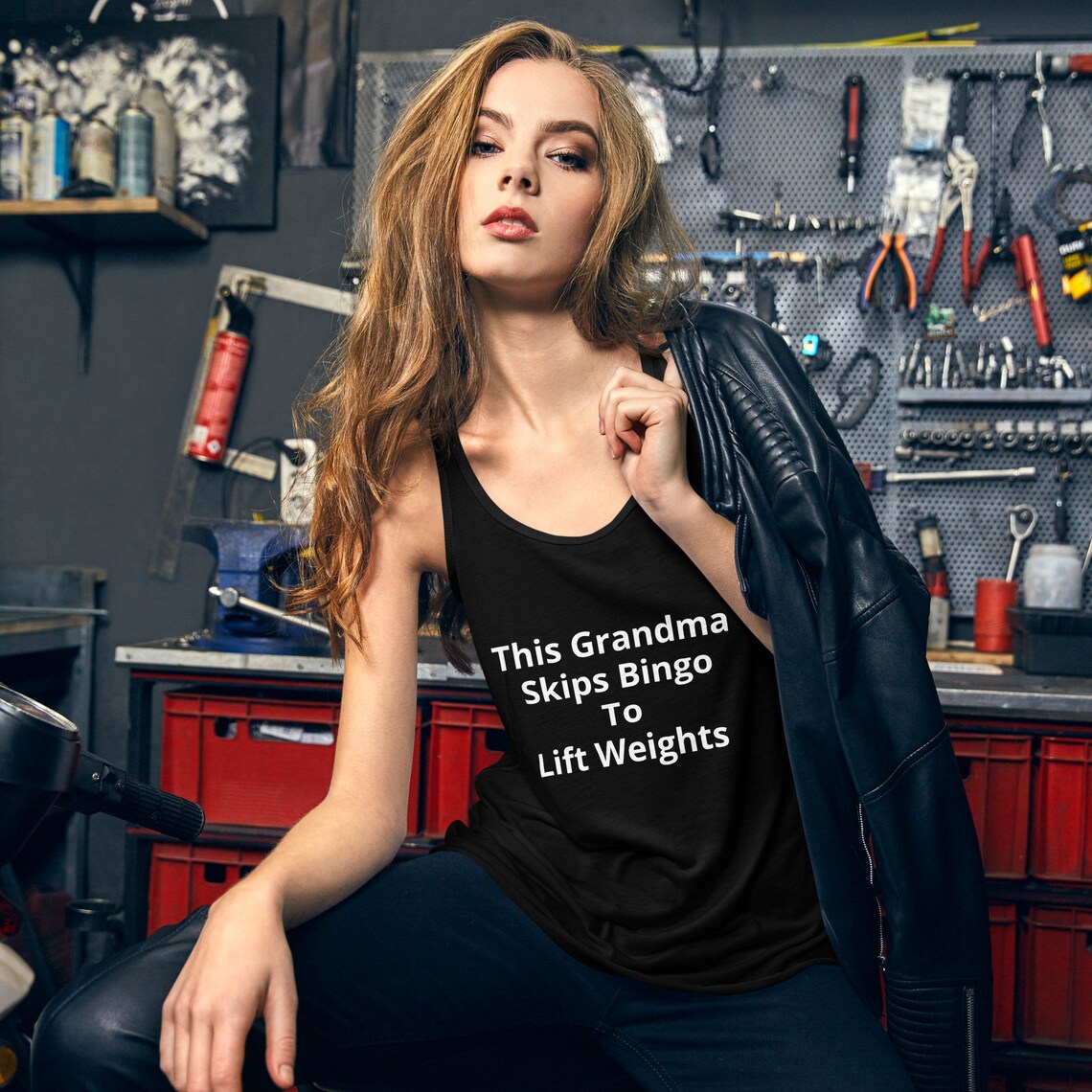 This Grandma Skips Bingo to Lift Weights Women's Flowy - Etsy