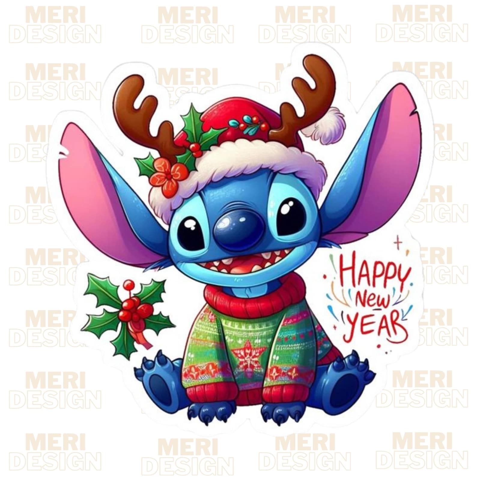 Christmas Stitch PNG, Stitch Christmas Lights Svg, Stitch Santa Hat ...