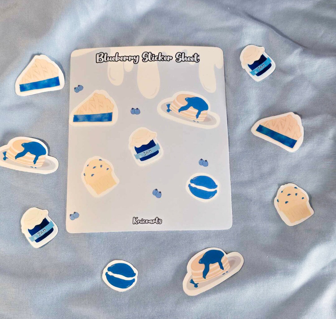 Blueberry Sticker Sheet - Etsy