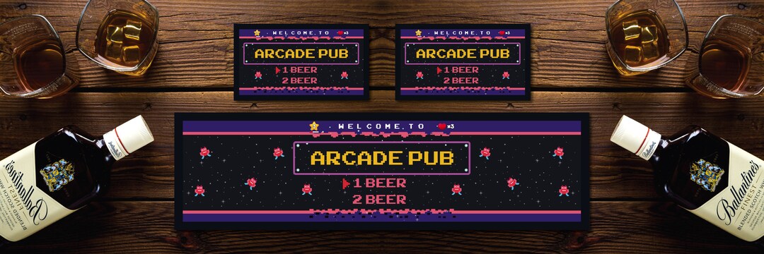 Bar Mat for Home Pub Personalised Your Pub Name and Customised Retro ...