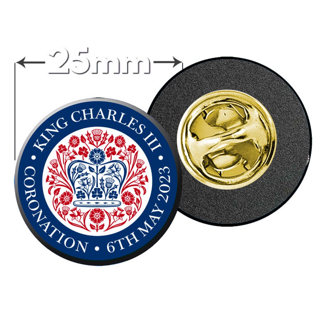 King Charles III Coronation Official Logo Clutch Pin Badge - Etsy