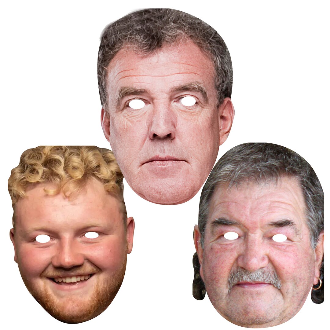 The Farm 3-pack jeremy Clarkson Kaleb Cooper Celebrity Face Mask Fancy ...