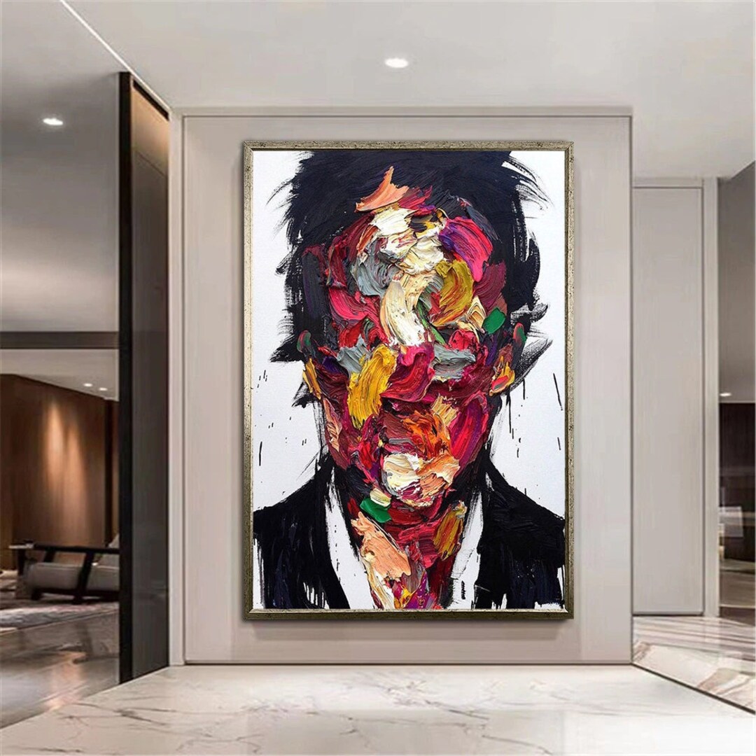 Paint Faced Man Canvas Wall Art Faceless Man Canvas Wall Art - Etsy