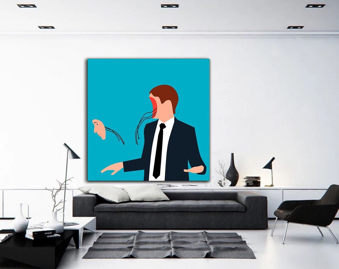 Faceless Man Canvas Wall Art Man in Suit Canvas Wall Art - Etsy