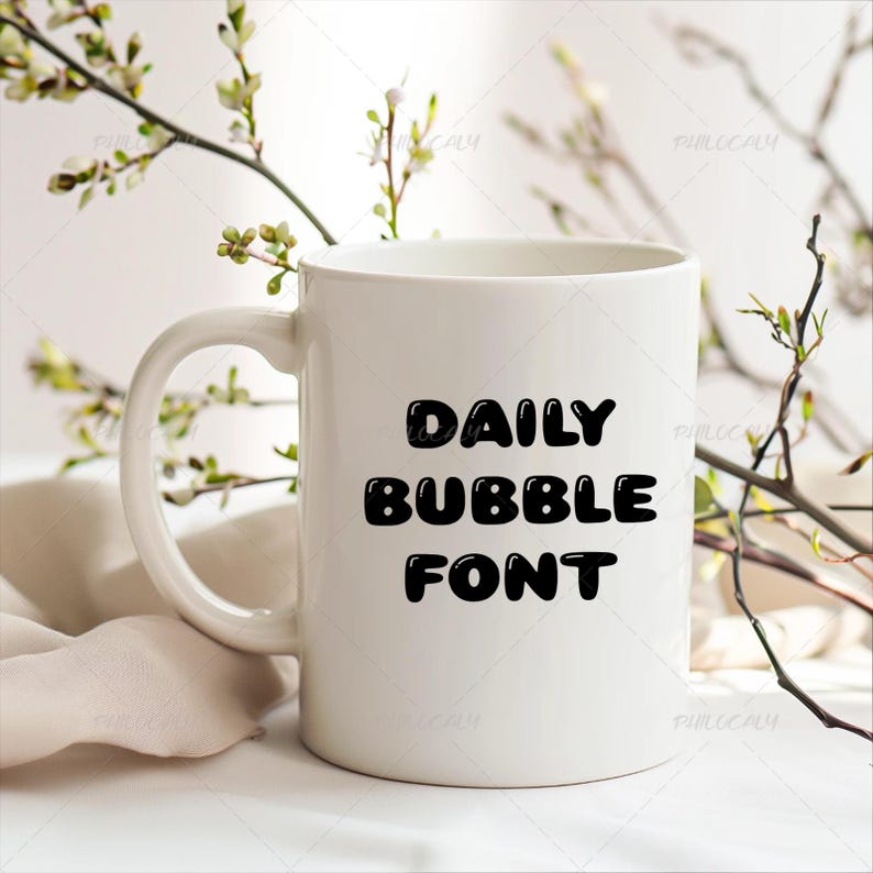 Daily Bubble Font Svg Png Dxf Ai Eps, Playful Alphabet for Sublimation ...