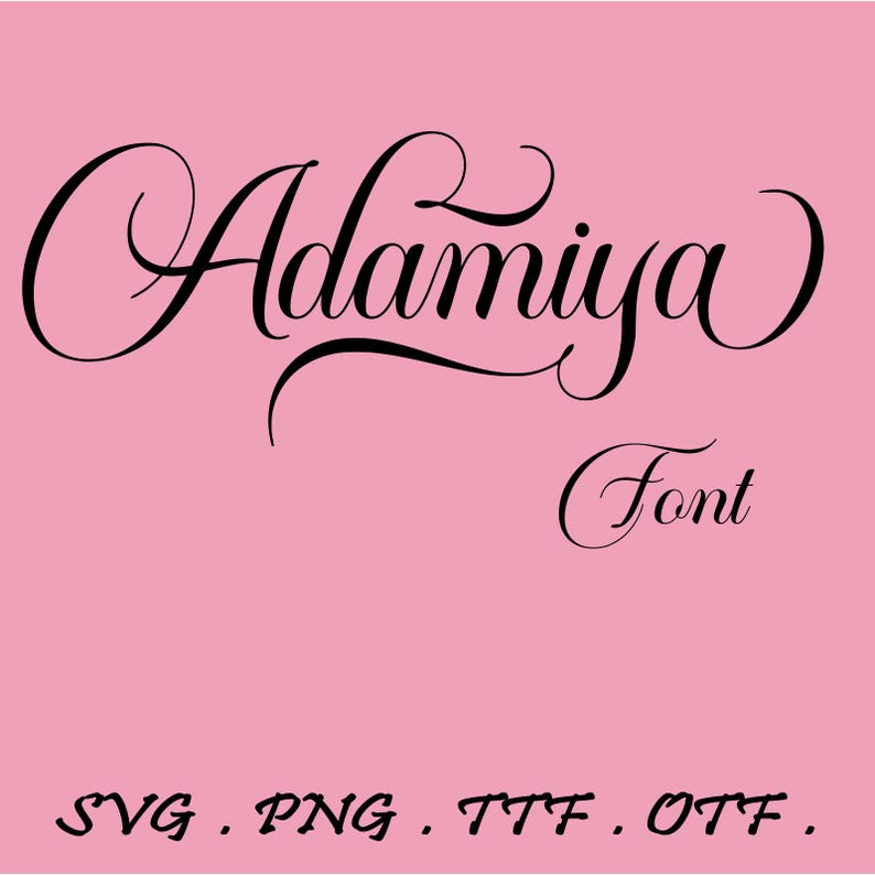 Adamiyah Script Font SVG Bundle, Elegant Calligraphy Font TTF, Wedding ...