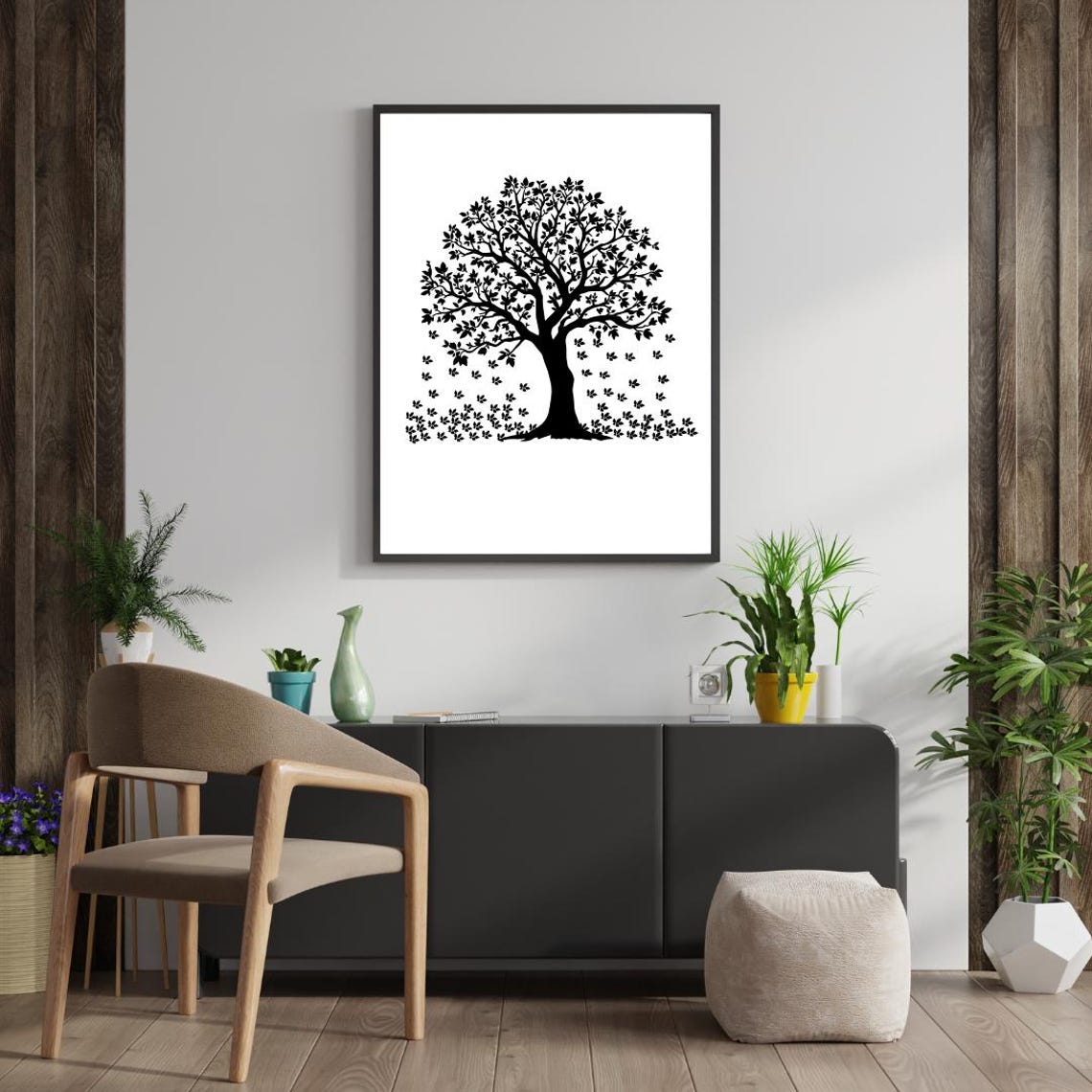 Falling Leaves Tree SVG Bundle, Silhouette Tree Cut Files, Nature Tree ...