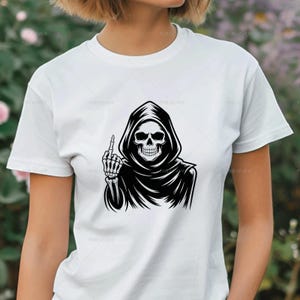 Middle Finger Skull SVG Bundle, Rude Grim Reaper Cut Files, Funny ...