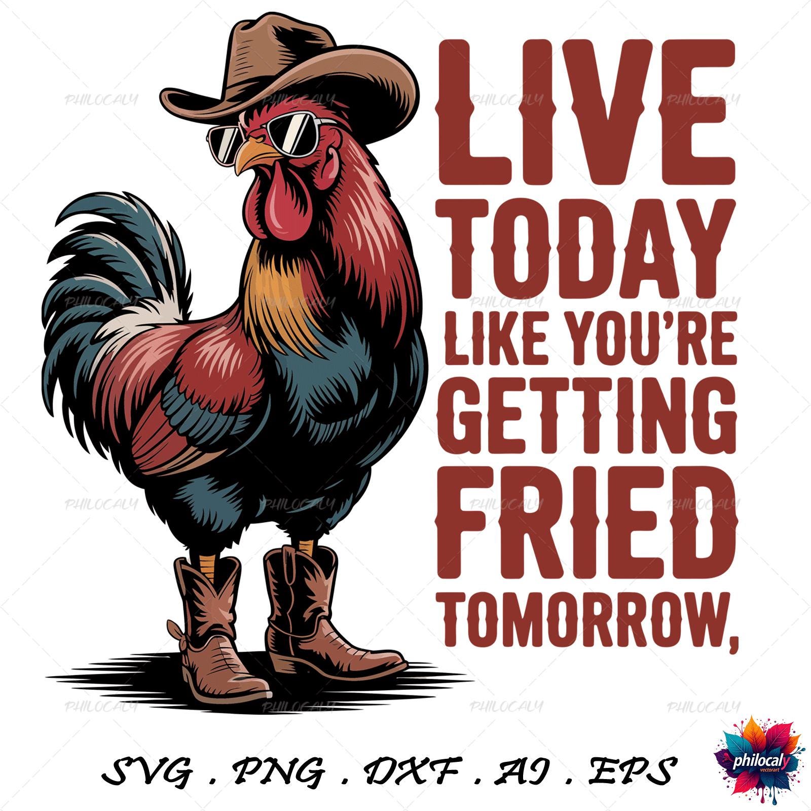 Fried Rooster SVG Bundle, Cowboy Chicken Cut Files, Funny Sarcastic ...