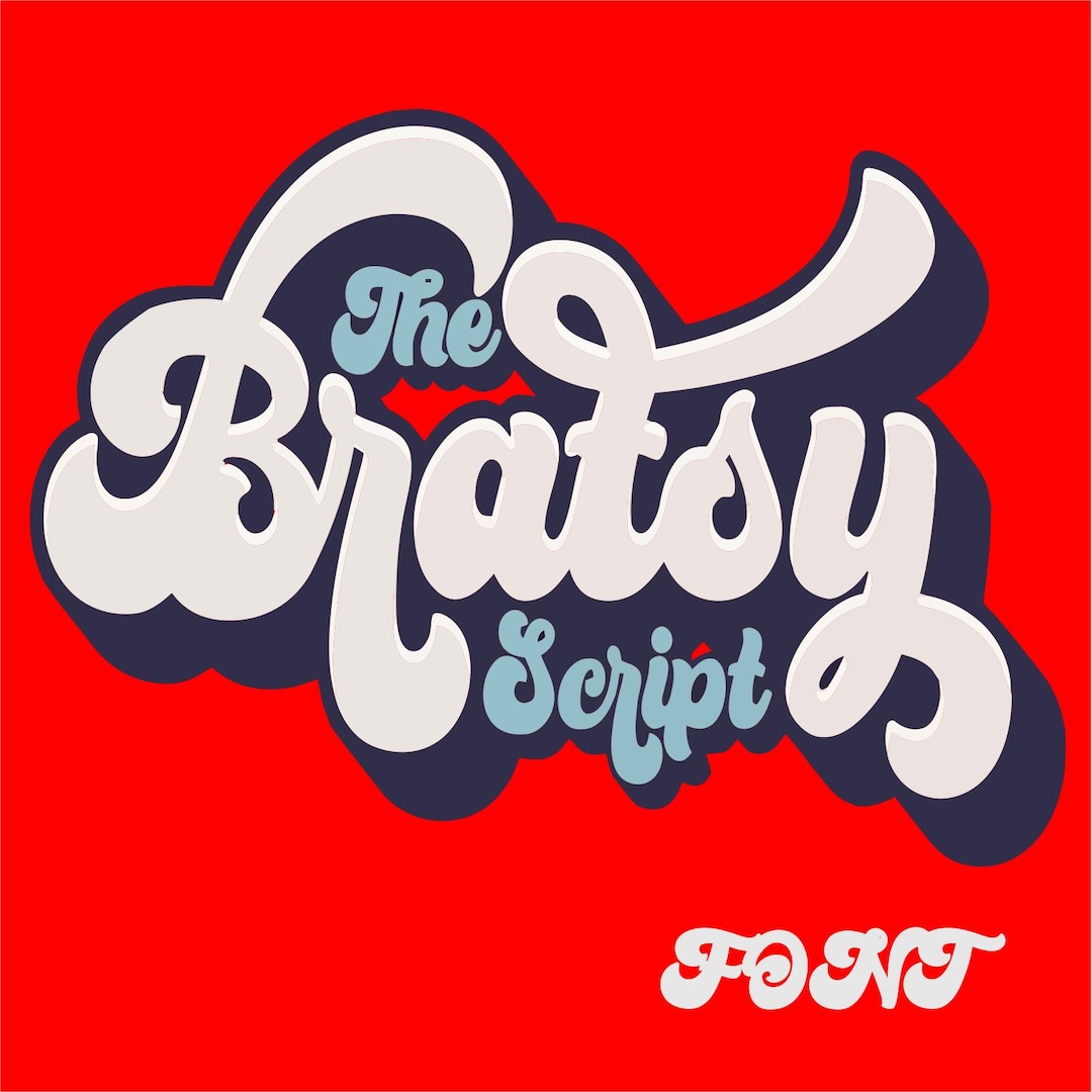 Retro Script Font SVG Bundle, 70s Groovy Font, Bratsy Font Cricut ...