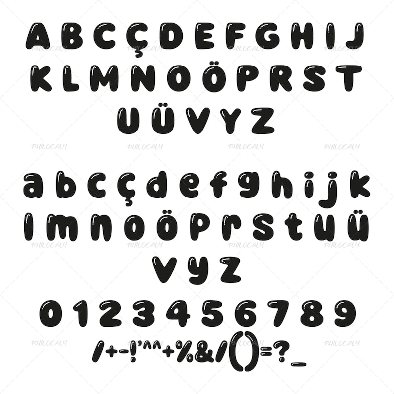 Daily Bubble Font Svg Png Dxf Ai Eps, Playful Alphabet for Sublimation ...