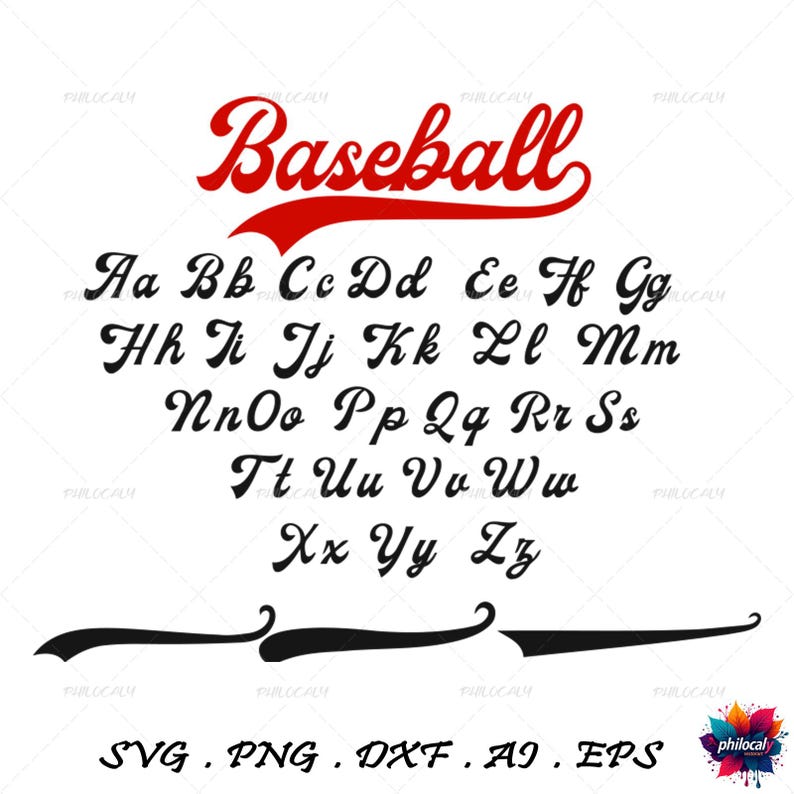 Baseball Font Svg, With Tail Baseball Font OTF SVG, PNG and Text Tails ...