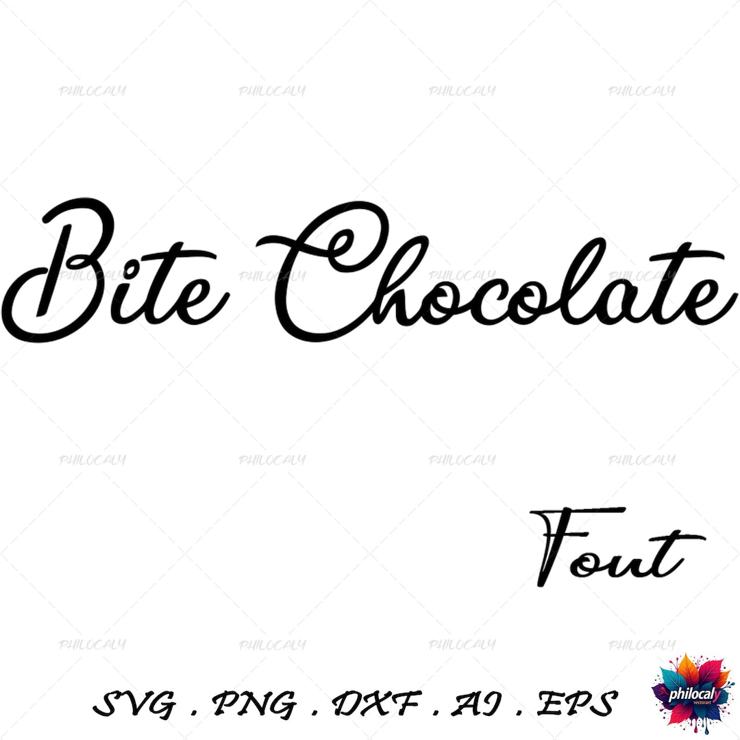 Bite Chocolate Font SVG Bundle, Cursive Letter Cut File, Script Font ...