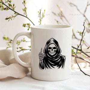 Middle Finger Skull SVG Bundle, Rude Grim Reaper Cut Files, Funny ...