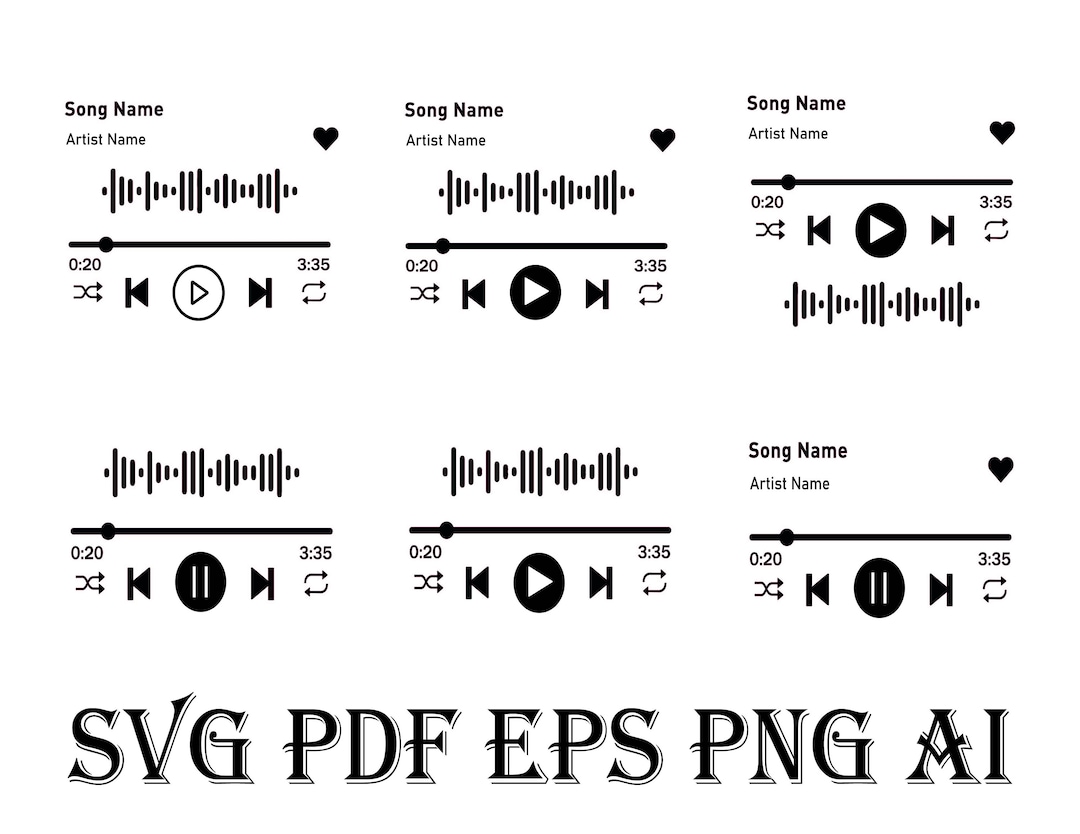 Music Player Bundle Svg, Acrylic Song Art, Glass Music Player Svg, Play ...