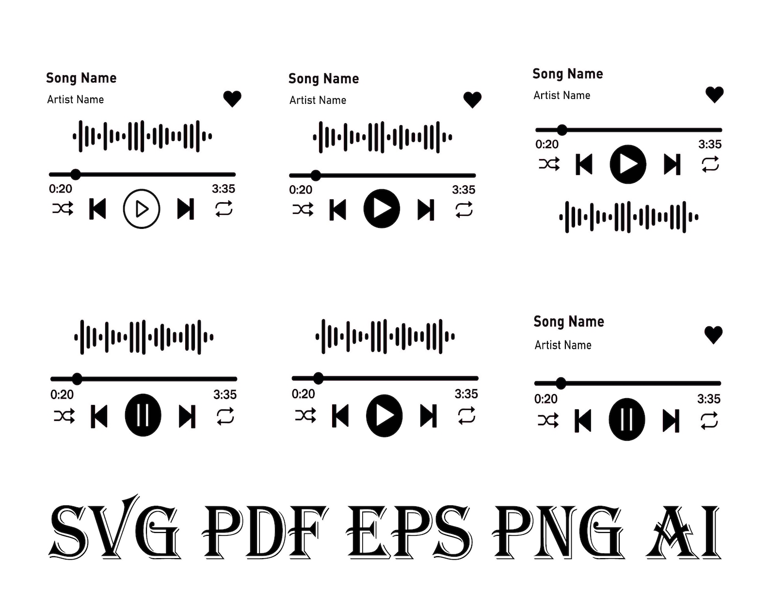 Music Player Bundle Svg, Acrylic Song Art, Glass Music Player Svg, Play ...