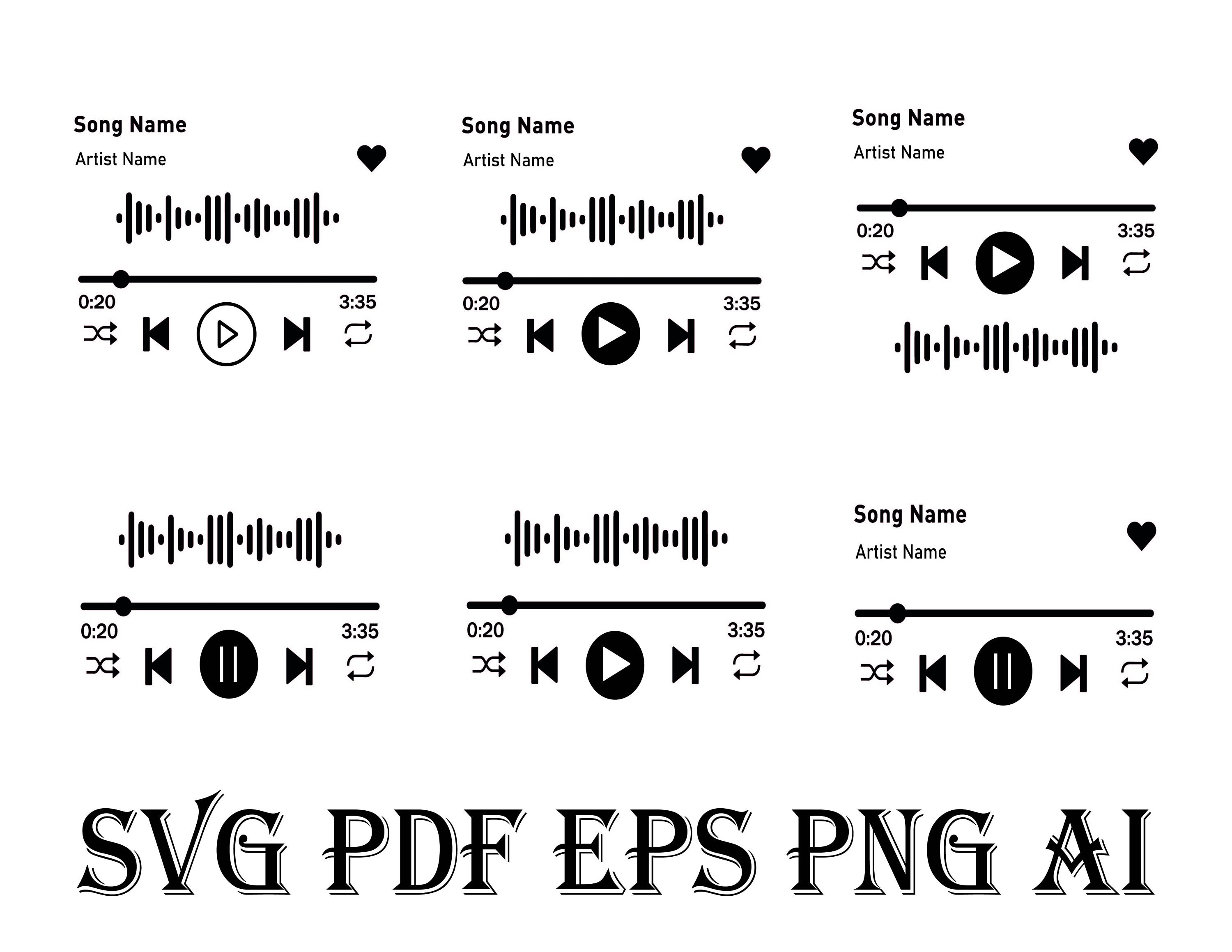 Music Player Bundle Svg, Acrylic Song Art, Glass Music Player Svg, Play ...