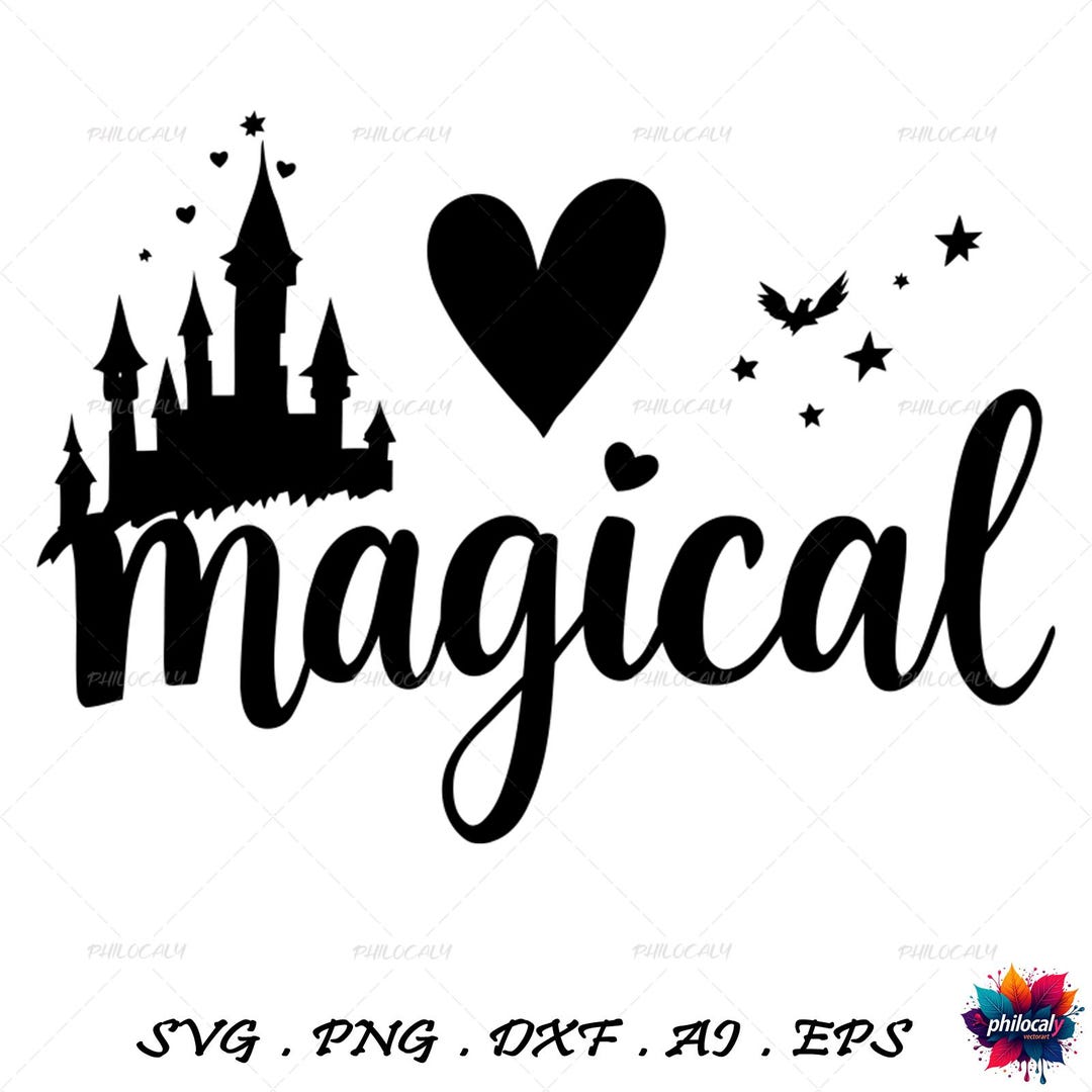Magical Castle SVG Bundle, Heart Fairy Tale Clipart, Disney Theme PNG ...