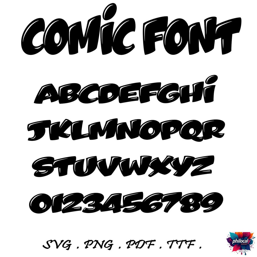 Comic Font SVG Bundle, Cartoon Letter Cricut Font, Bold Comic Letter ...
