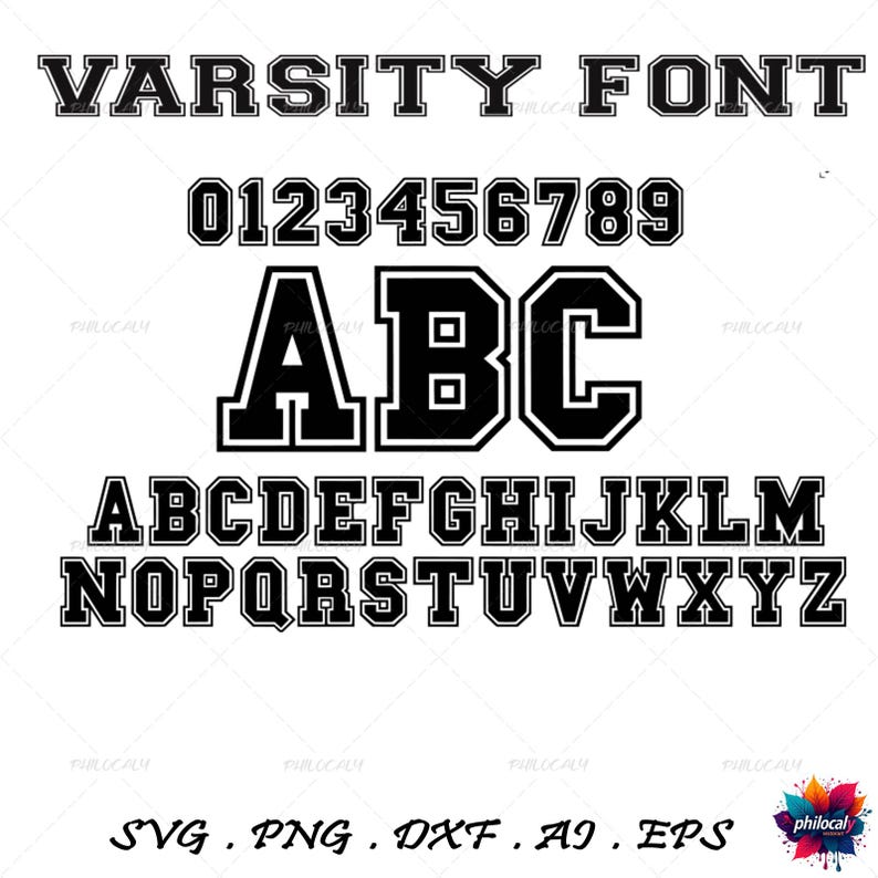 Varsity Font SVG Bundle, Outline College Letters, Sports Alphabet Cut ...