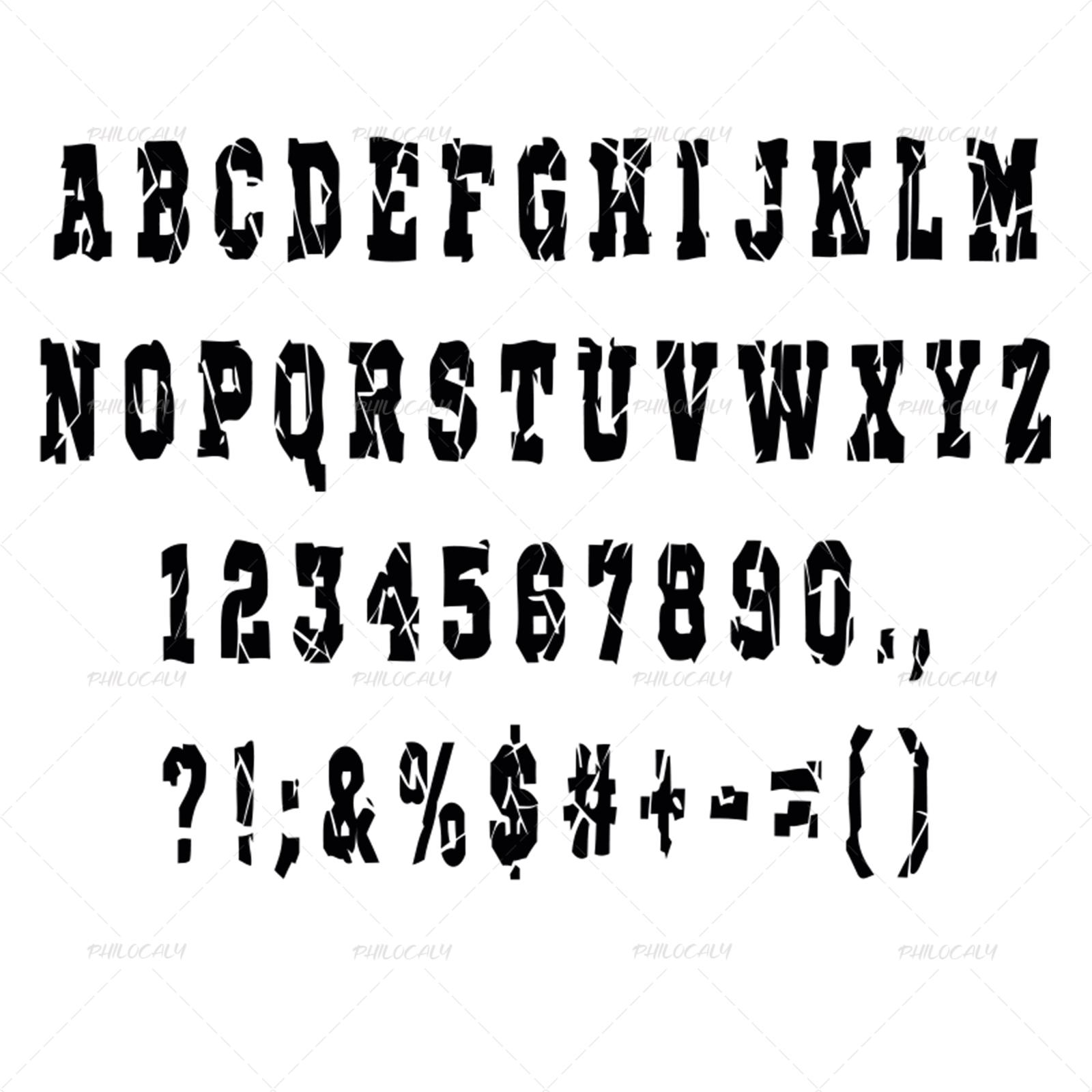 Broken Alphabet Svg,png,ai,eps,dxf, Ttf Bundle, Distressed Letter Cut ...