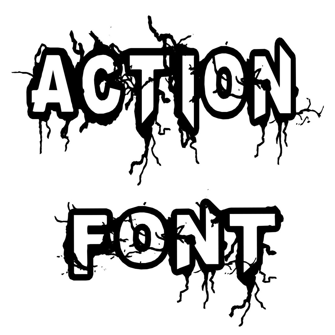 Action Font SVG Bundle, Grunge Font TTF, Distressed Letter Font ...