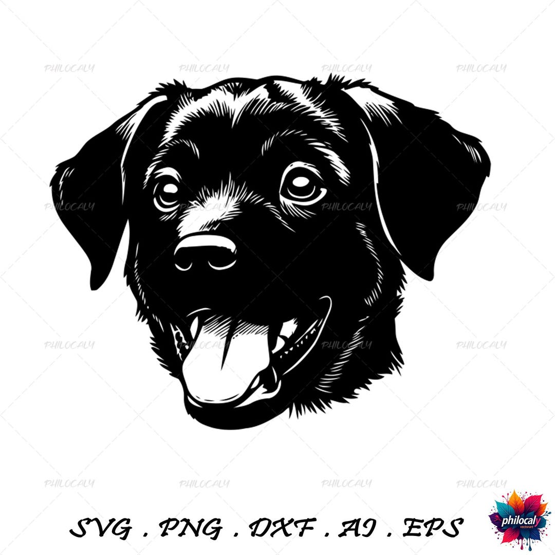Black Lab SVG Bundle, Dog Face Cut Files, Labrador Retriever PNG, Puppy ...
