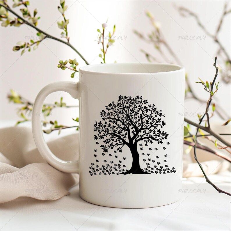 Falling Leaves Tree SVG Bundle, Silhouette Tree Cut Files, Nature Tree ...