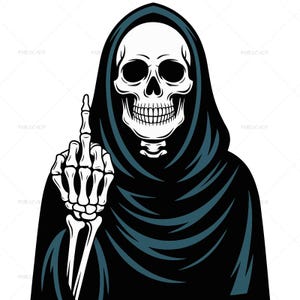 Middle Finger Skull SVG Bundle, Rude Grim Reaper Cut Files, Funny ...