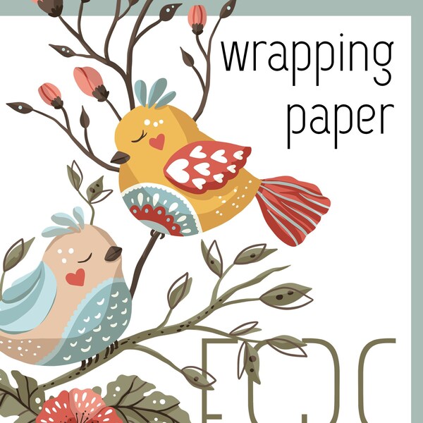Bird Wrapping Paper - Etsy