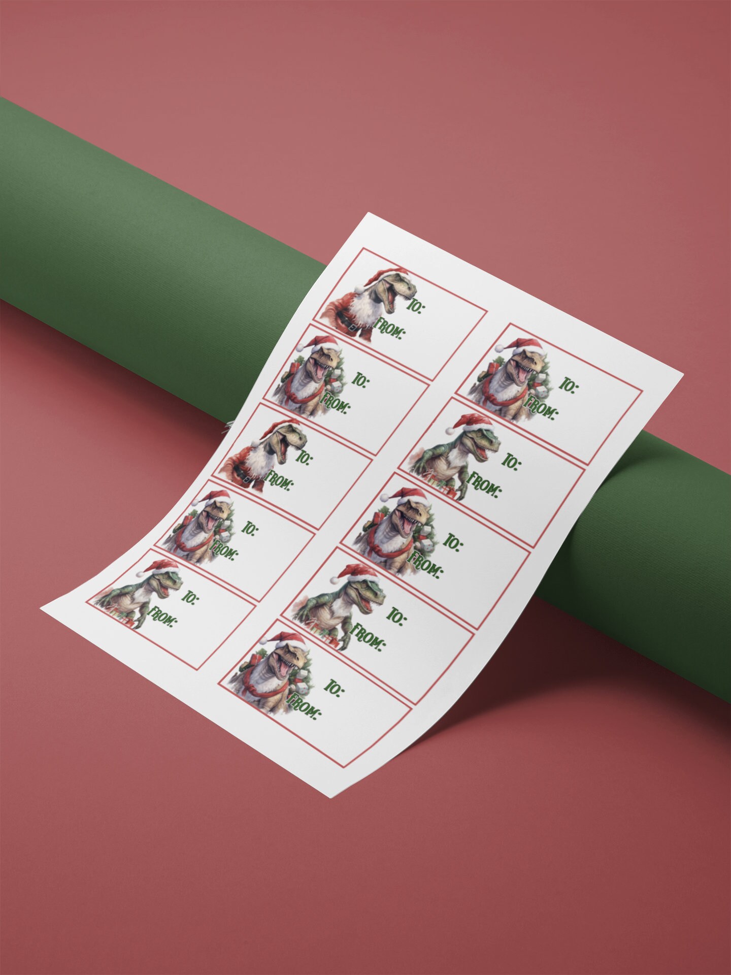 T-rex Printable Gift Tags, Dinosaur, Christmas Gifts, Downloadable ...