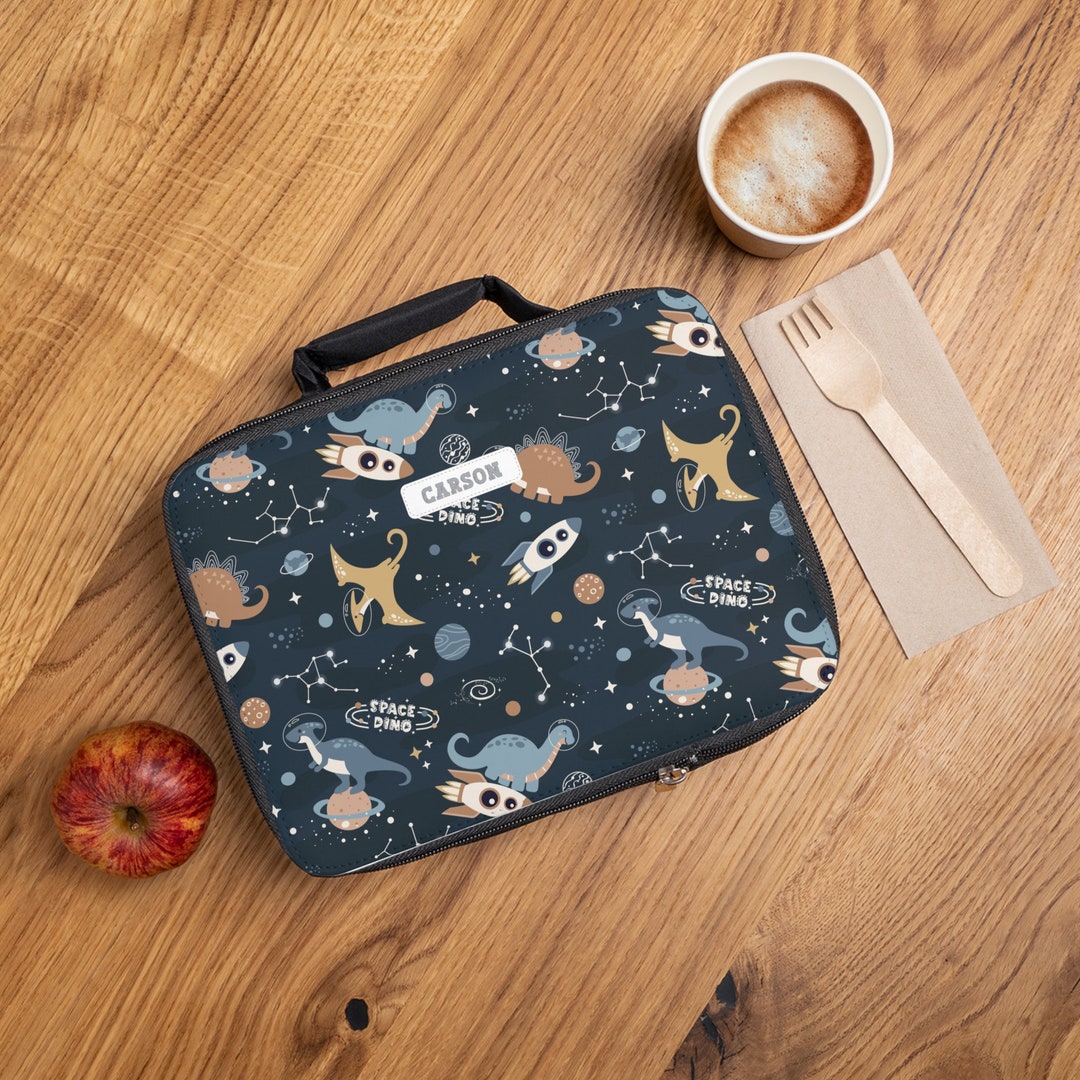 Personalized Dinosaur Outer Space Lunch Bag, Astronaut Lunch Bag, Back ...