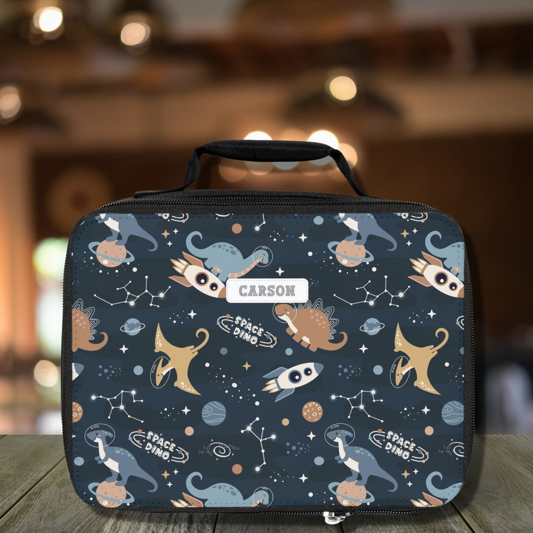 Personalized Dinosaur Outer Space Lunch Bag, Astronaut Lunch Bag, Back ...