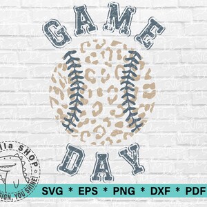Game Day Leopard Baseball SVG Baseball Mom PNG, Game Day Cut File for T ...