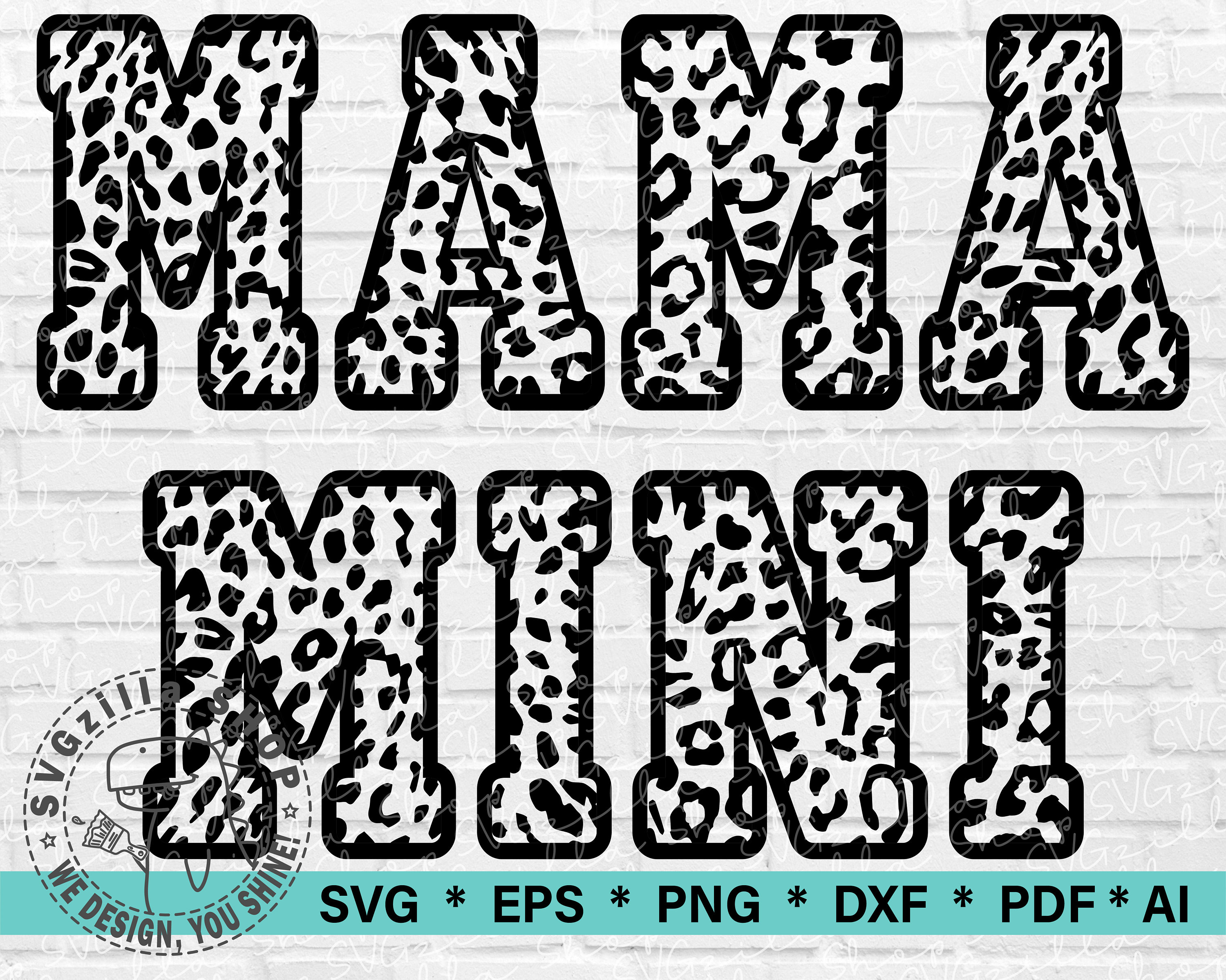 Mama Mini SVG Leopard Mama PNG, Cheetah Mama Mini Svg Cut File for T ...