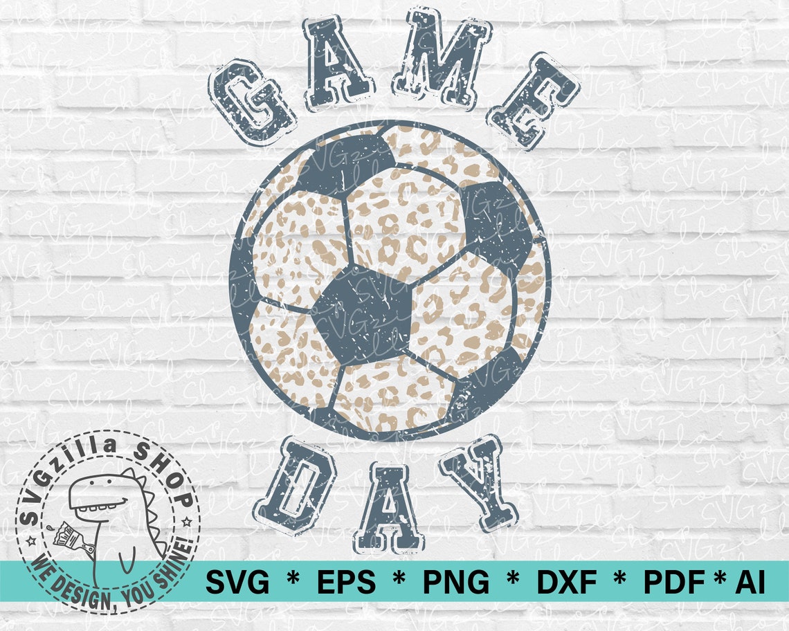 Game Day Leopard Soccer SVG Soccer Mom PNG, Football Game Day Cut File ...