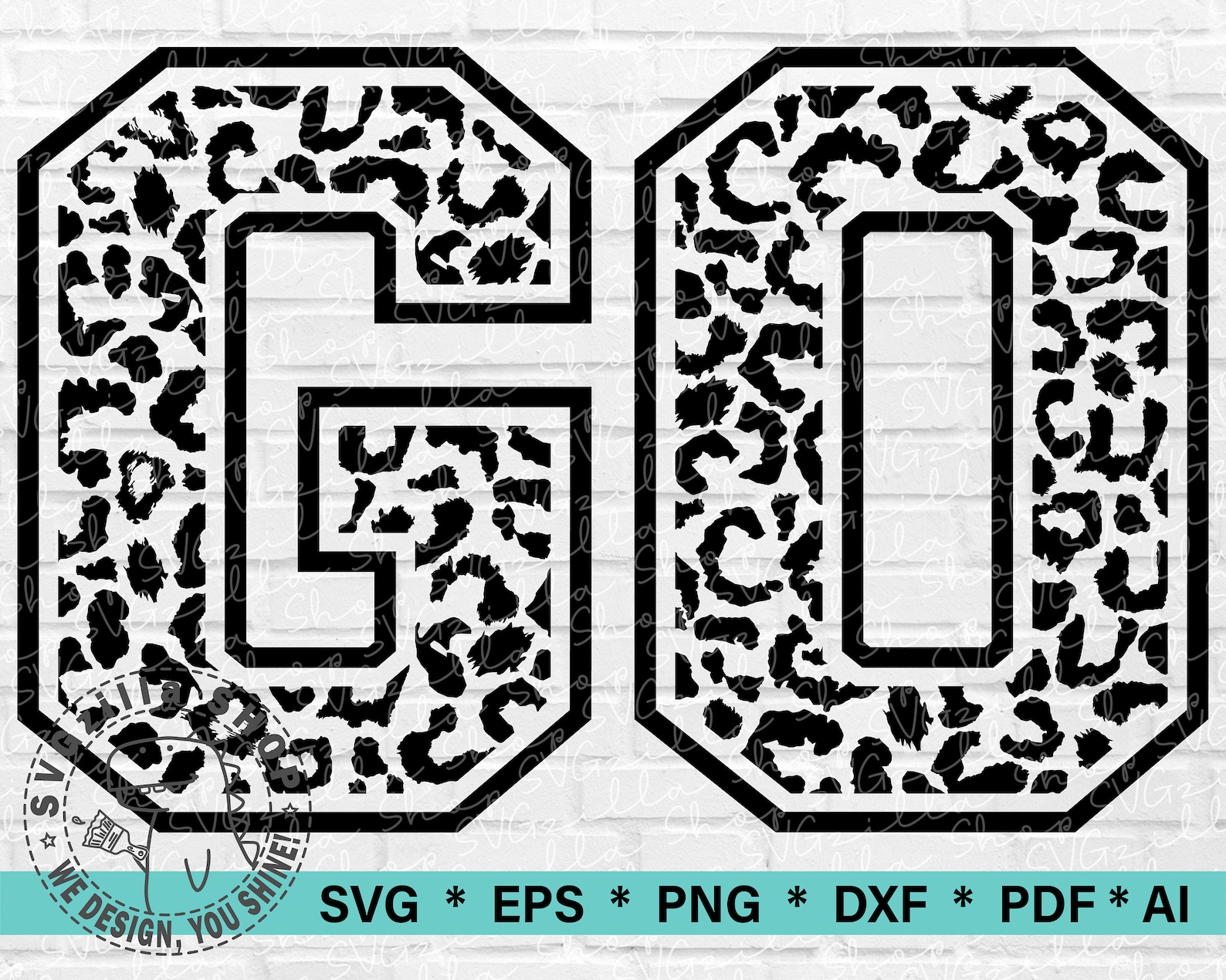 Go SVG - Go Leopard Print SVG, Football Cut File for T-shirt, Cricut ...