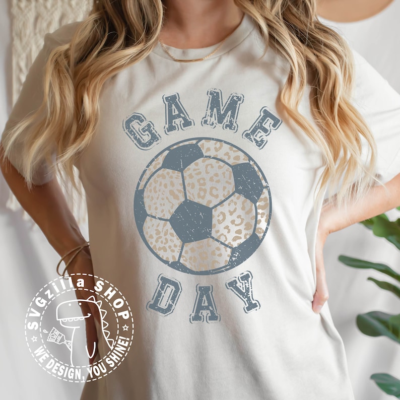 Game Day Leopard Soccer SVG Soccer Mom PNG, Football Game Day Cut File ...