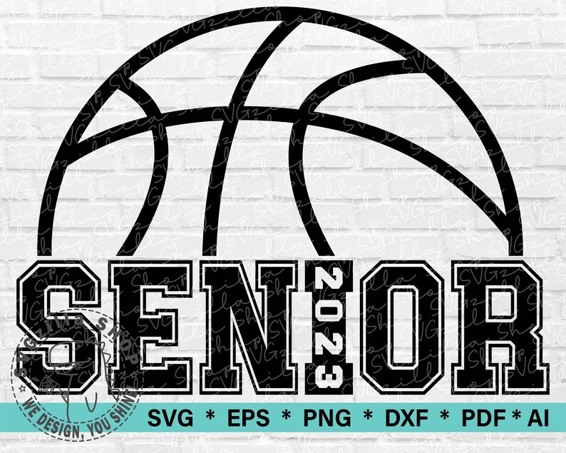 Senior Basketball Graduation Clipart, Half Basketball, Word "senior" in ...