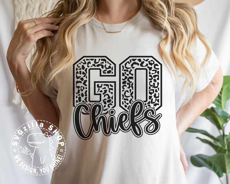 Go Chiefs Leopard SVG Go Chiefs Mascot SVG, Football Cut File for T ...