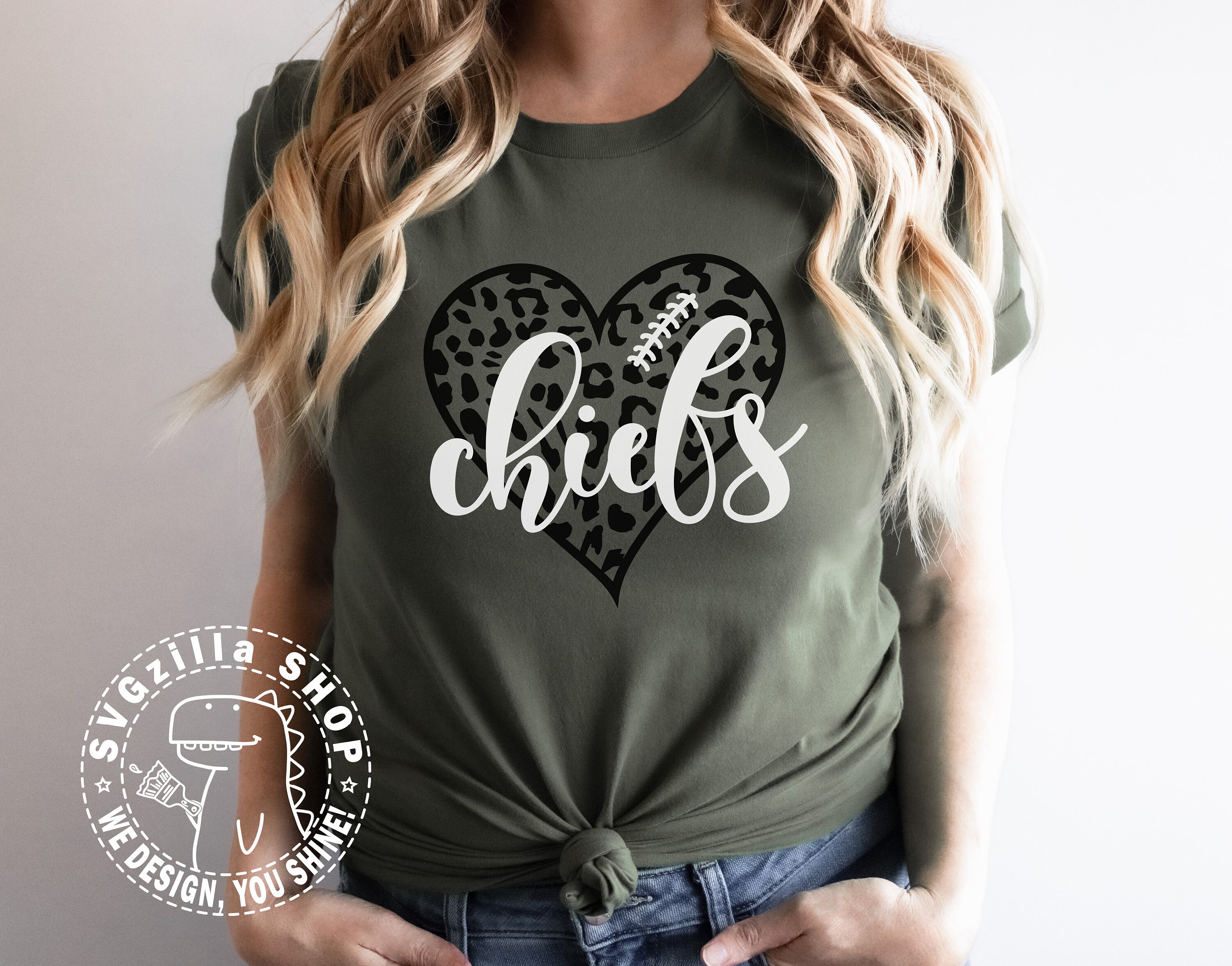 Chiefs Leopard Heart SVG Chiefs Mascot SVG, Football Cut File for T ...