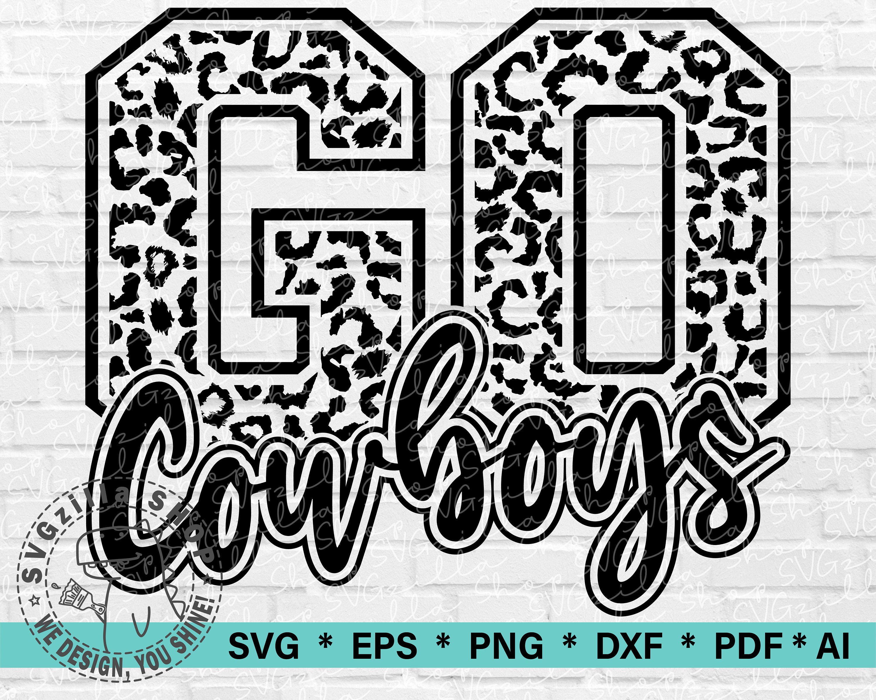 Cowboys Svg, Go Cowboys Leopard SVG Go Cowboys Mascot SVG, Cut File for ...