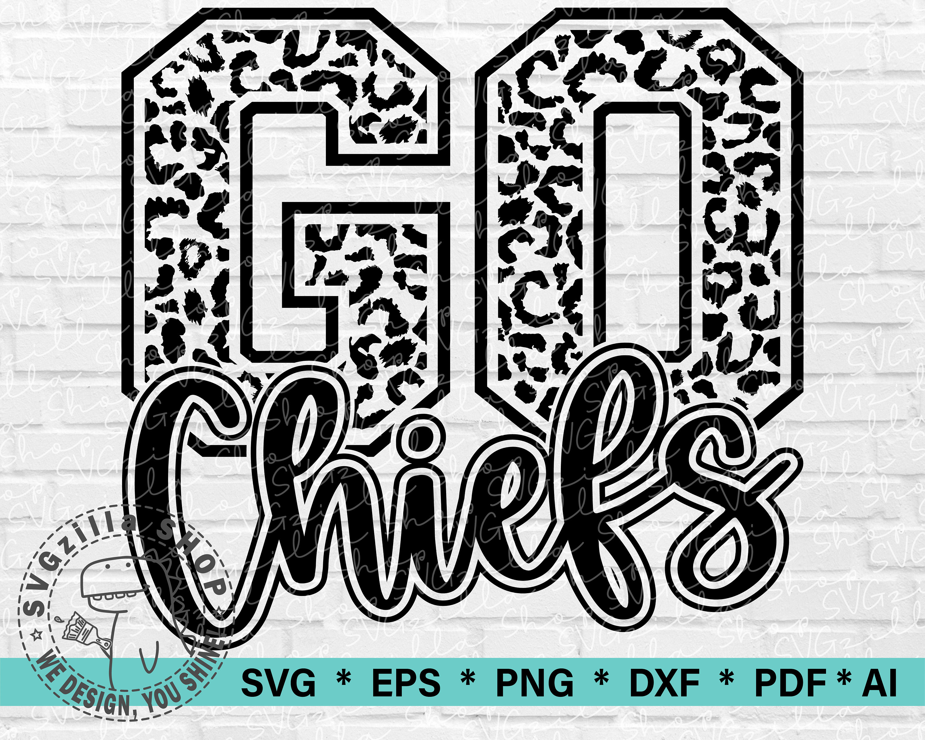 Go Chiefs Leopard SVG Go Chiefs Mascot SVG, Football Cut File for T ...