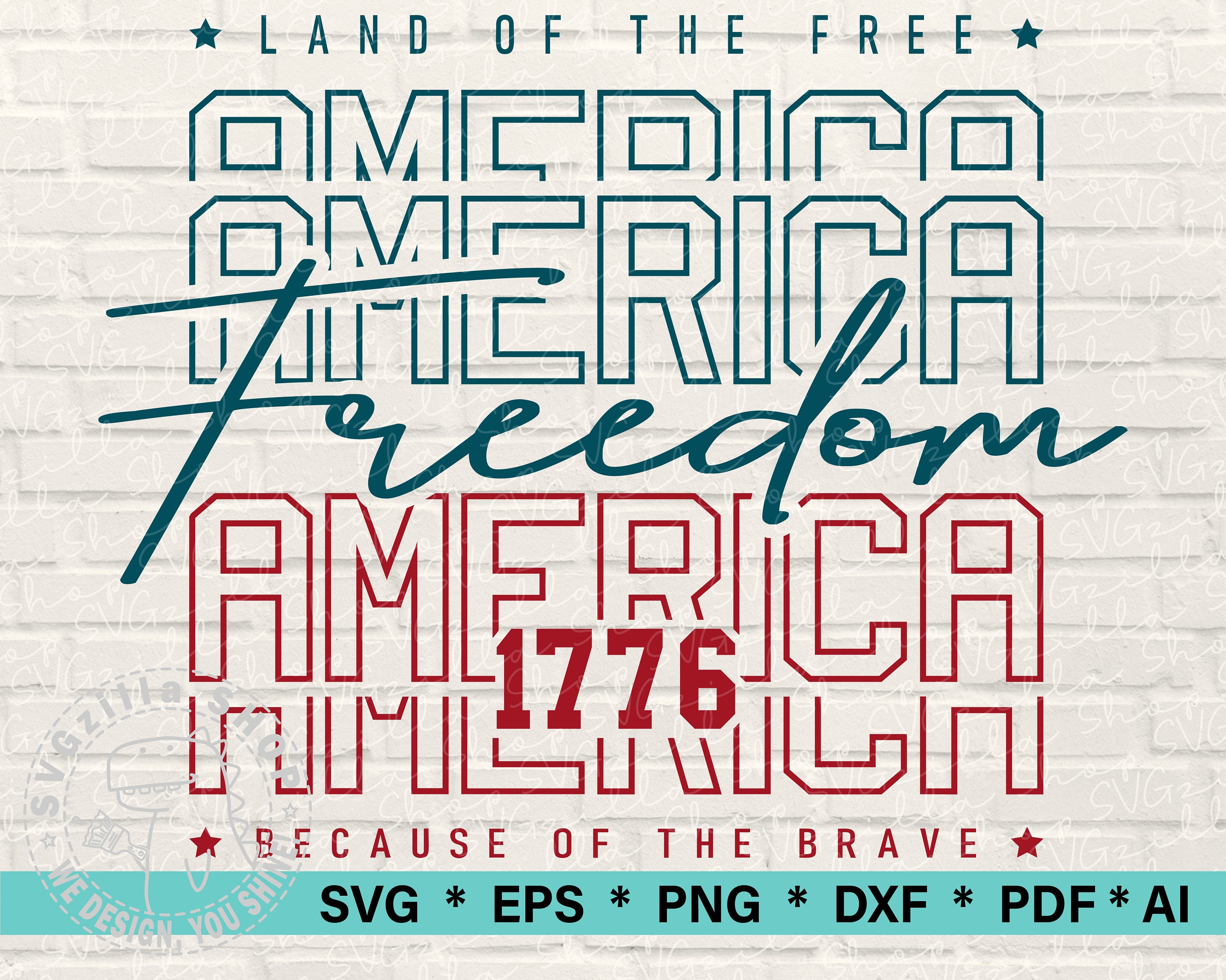 USA SVG, America Svg America the Land of the Free Clipart for Cricut ...