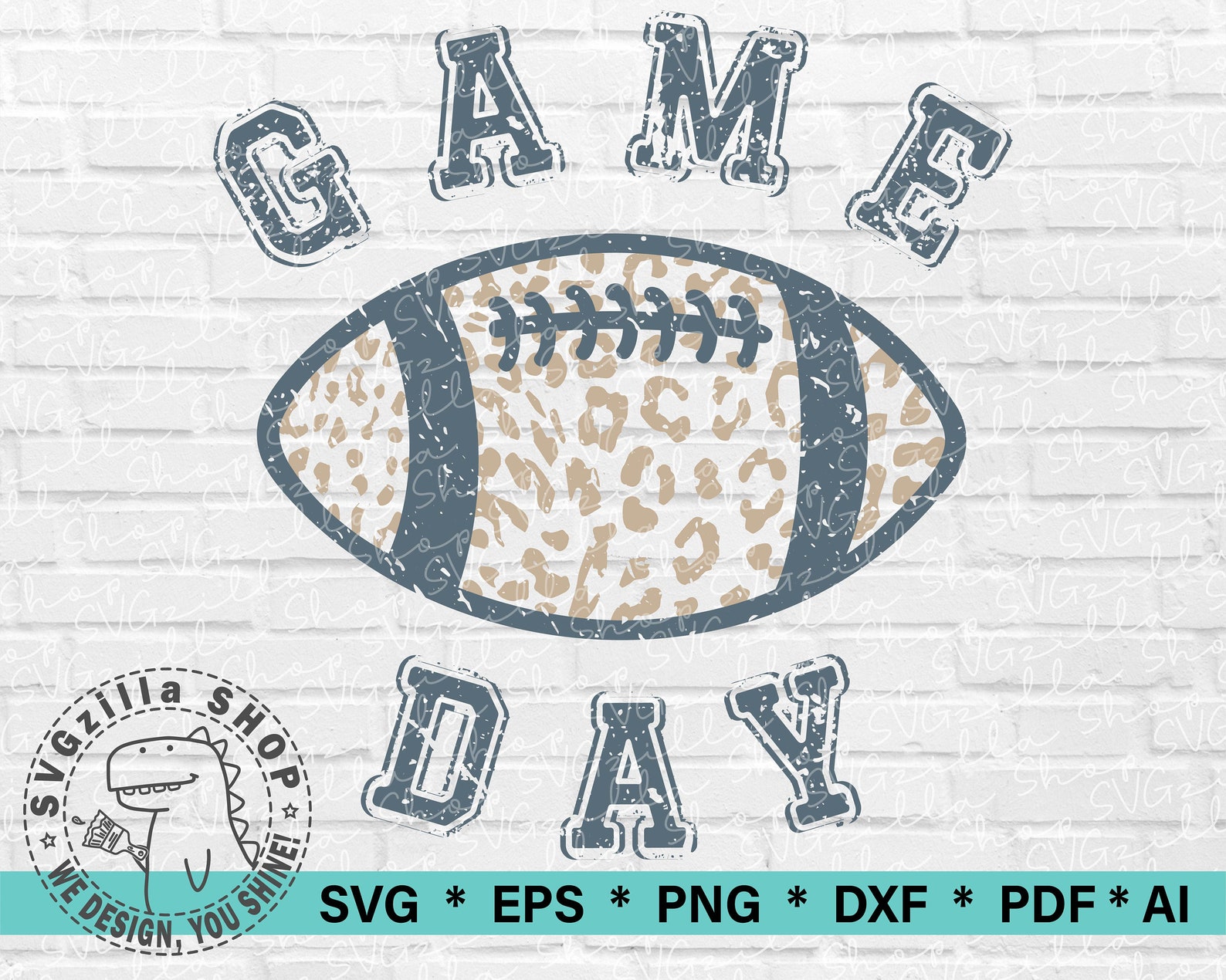 Game Day Leopard Football SVG Football Mom PNG, Football Game Day Cut ...