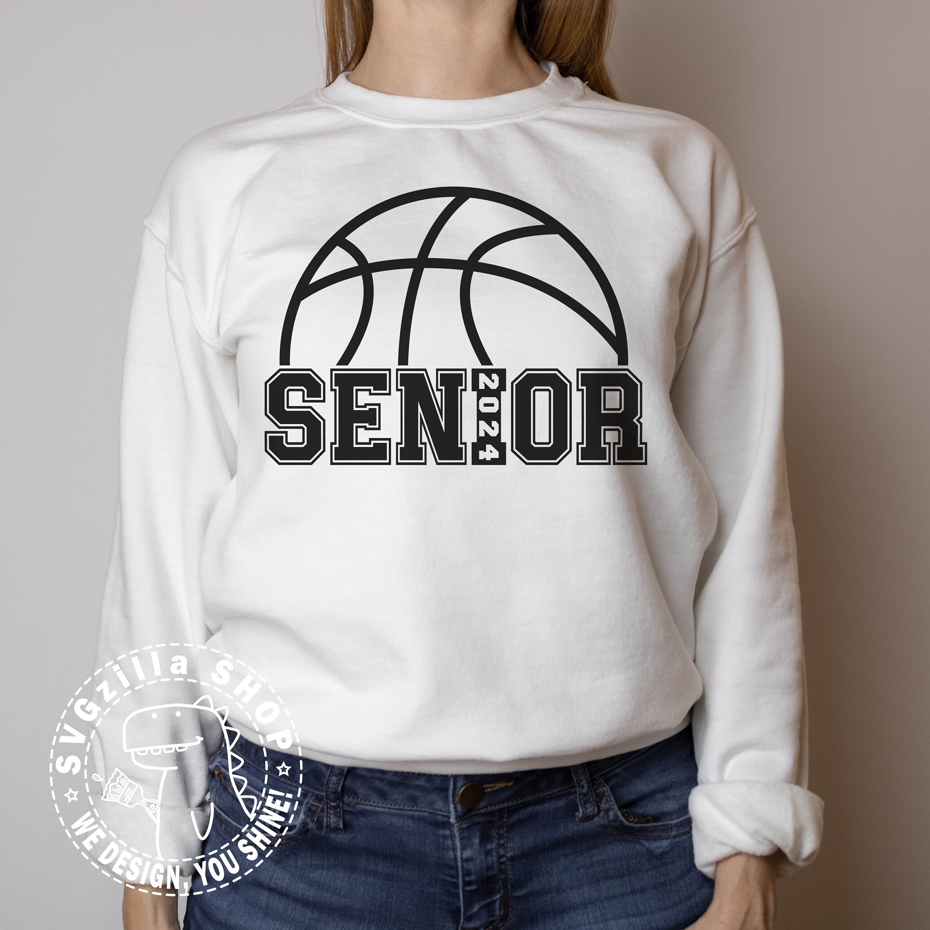 Senior Basketball Graduation Clipart, Half Basketball, Word "senior" in ...