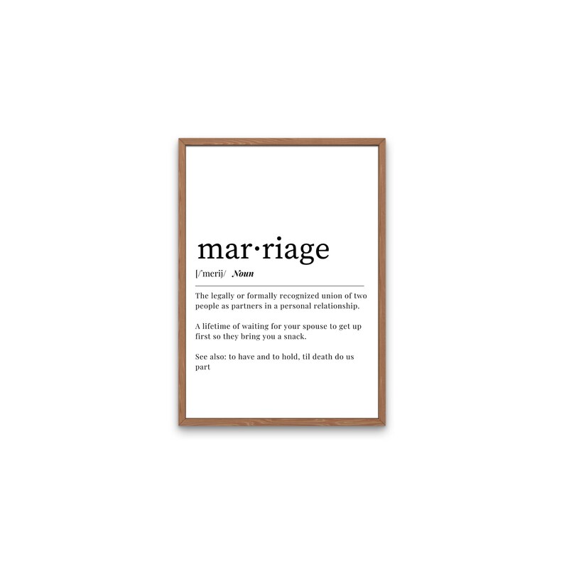 Marriage Funny Definition Printable Marriage Dictionary Printable Funny ...