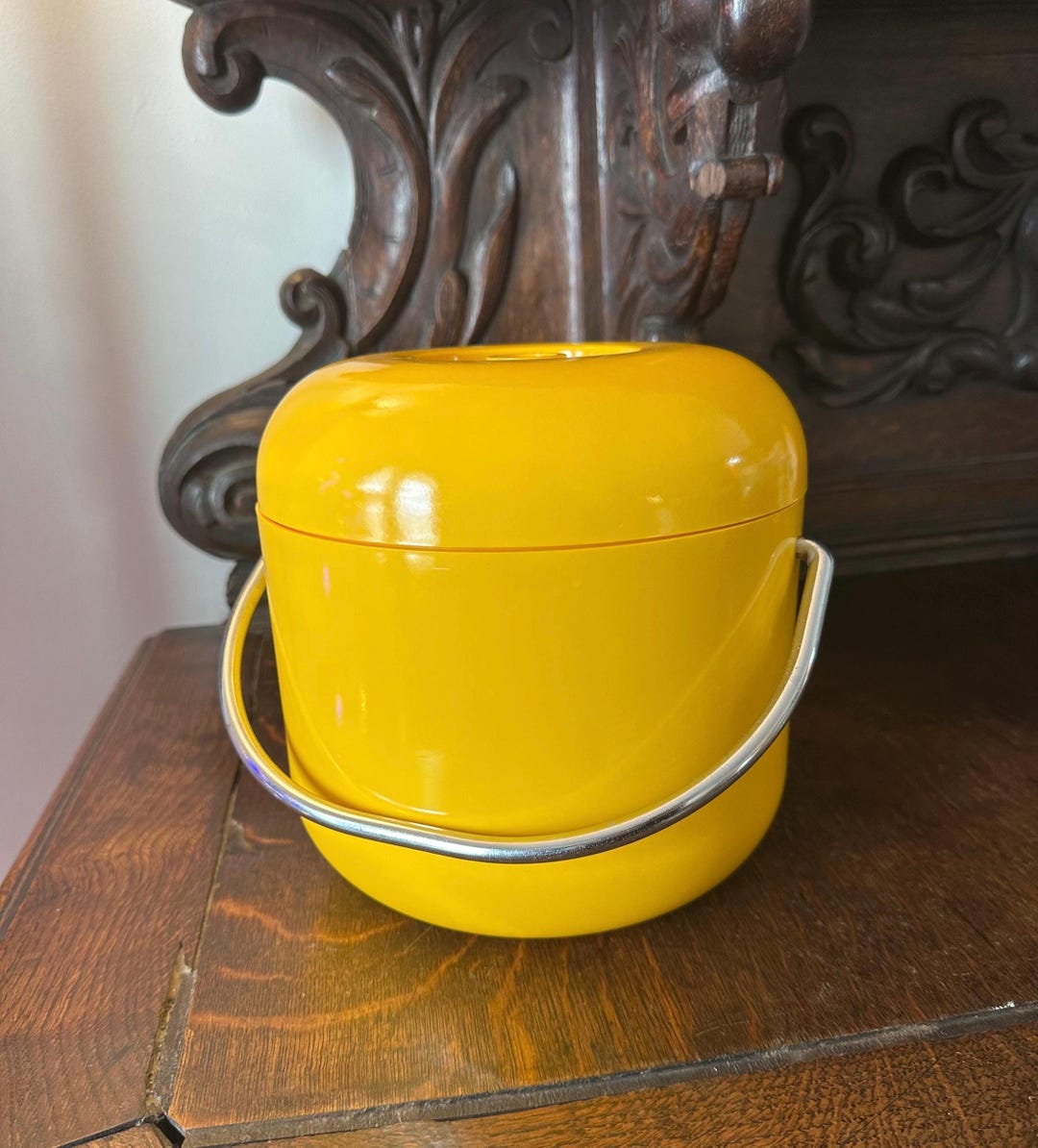 Yellow Vintage Mid Century Ice Bucket 60s MOD, Modern, Plastic With ...