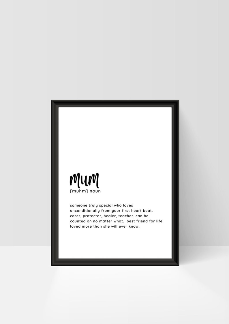 Mum Definition Print A4 Digital Download - Etsy