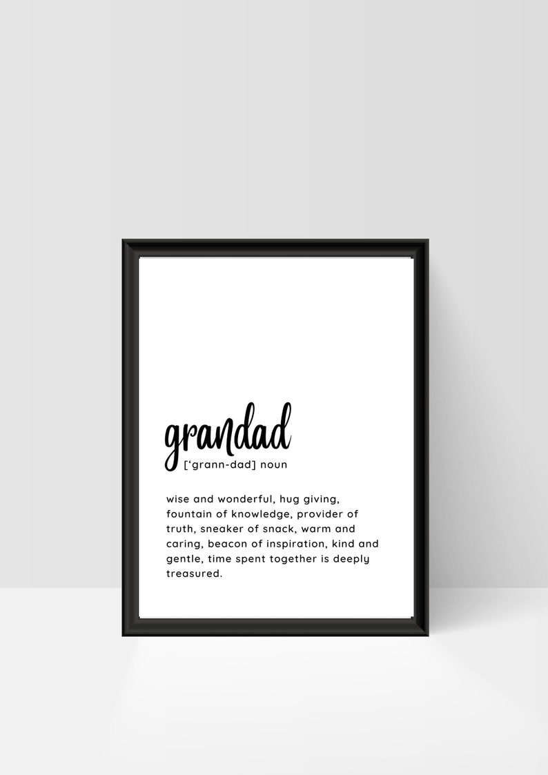 Grandad Definition Print A4 Digital Download - Etsy